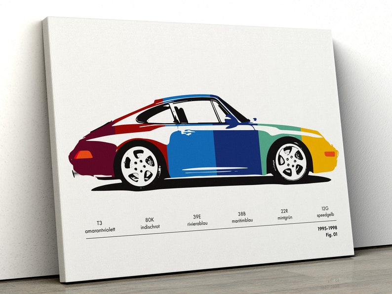 Porsche 911 993 Color Codes Print or Canvas Original Art Wall | Etsy