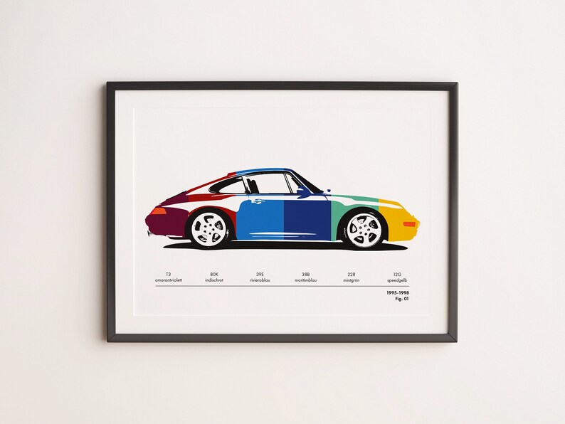 Porsche 911 993 Color Codes Print or Canvas Original Art Wall | Etsy