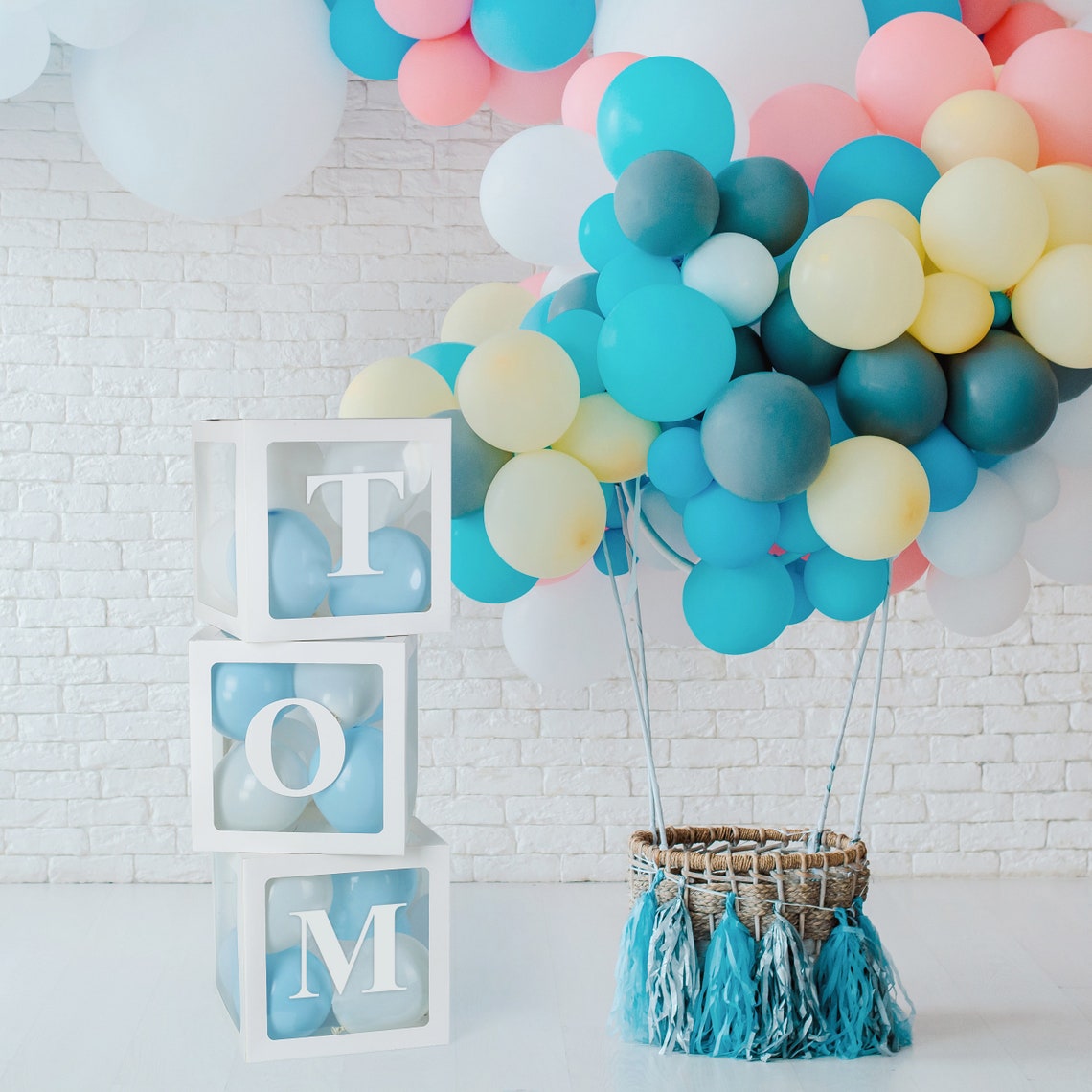 Customizable Baby Block Balloon Box With Letters Baby Shower - Etsy