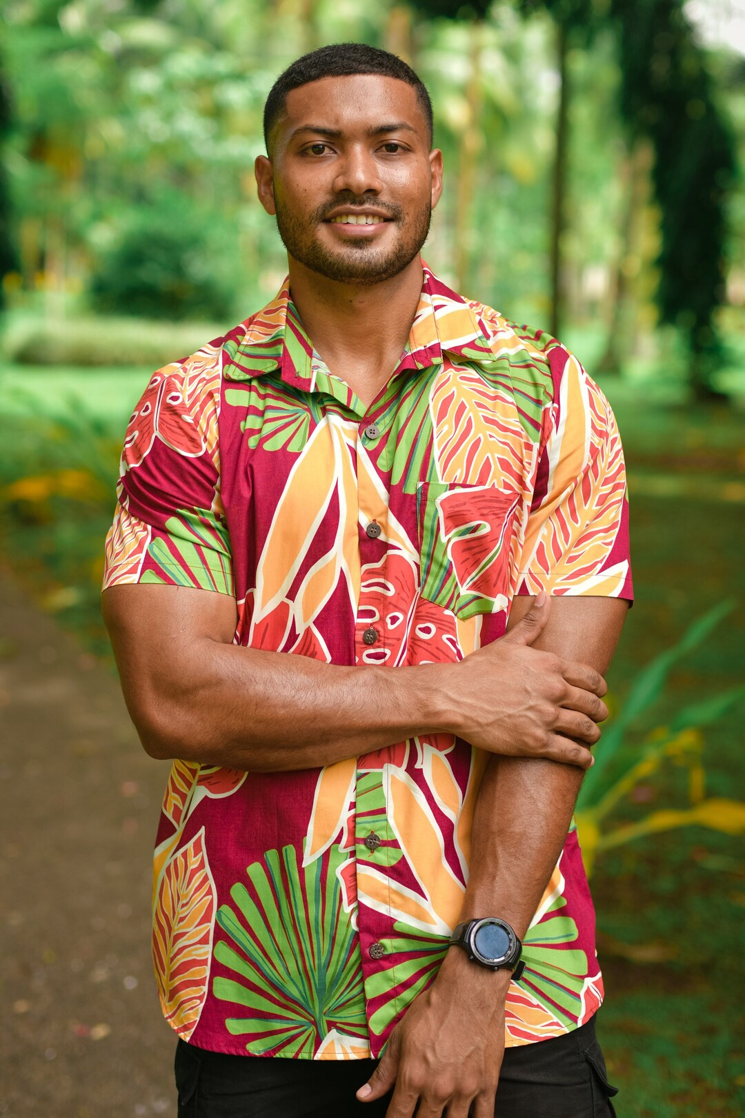 Monstera, Leafy Print Bula/aloha Shirt, Coconut Buttons. Made in Fiji ...