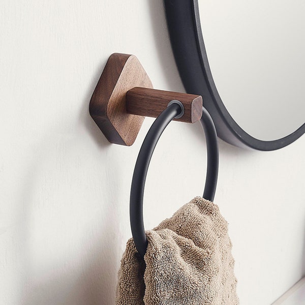 Wood Towel Rings for Bathroom - Etsy