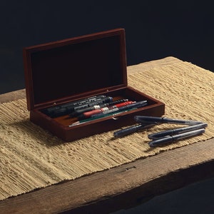 Pen Box Wood,wooden Pencil Box,wood Pen Rest,pen Organizer,storage Box ...