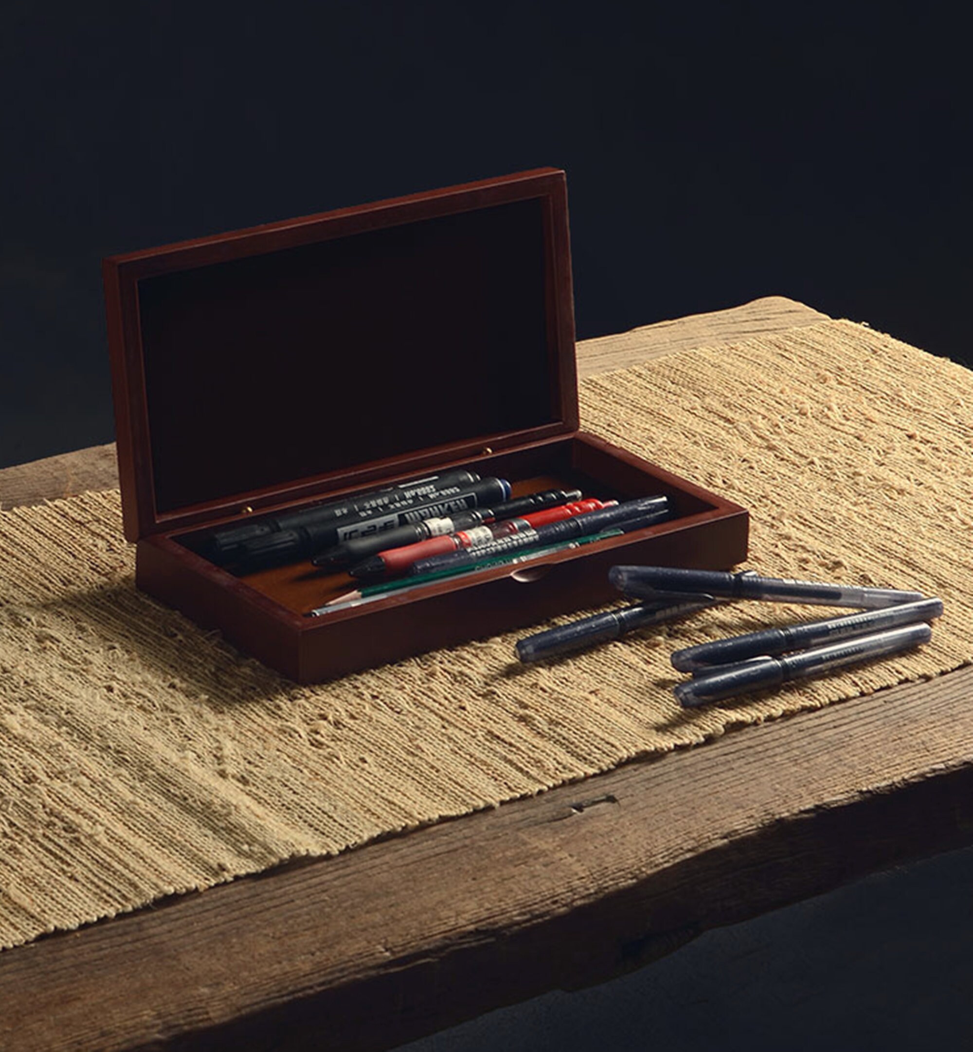 Pen Box Woodwooden Pencil Boxwood Pen Restpen - Etsy