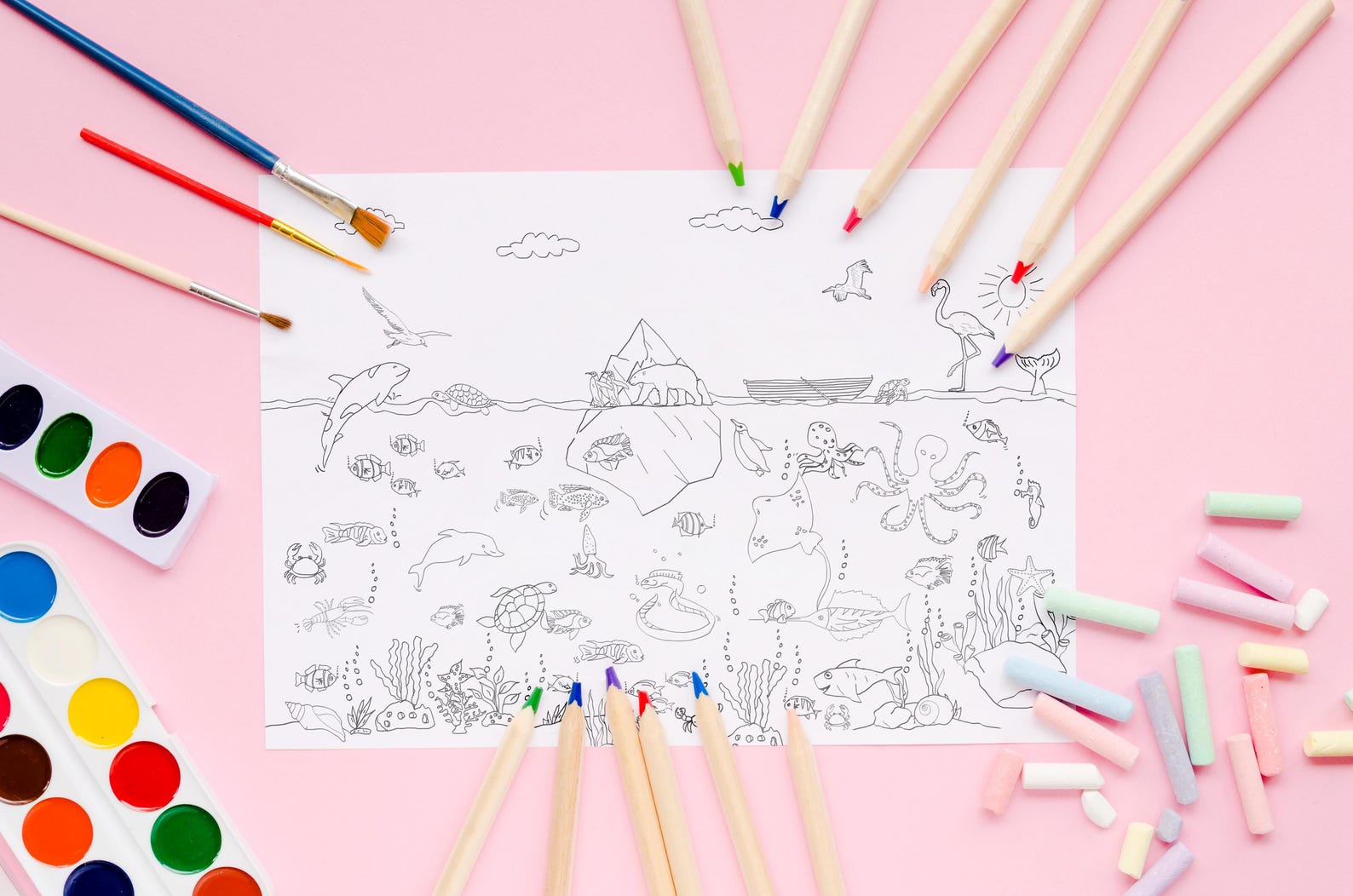 Animal Coloring Pages: Land, Sea & Air Theme - Printable PDF Activity ...