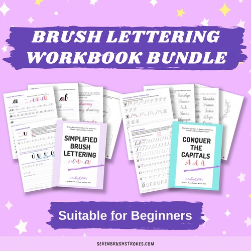 Modern Calligraphy Brush Lettering Workbook Practice Sheets - Etsy