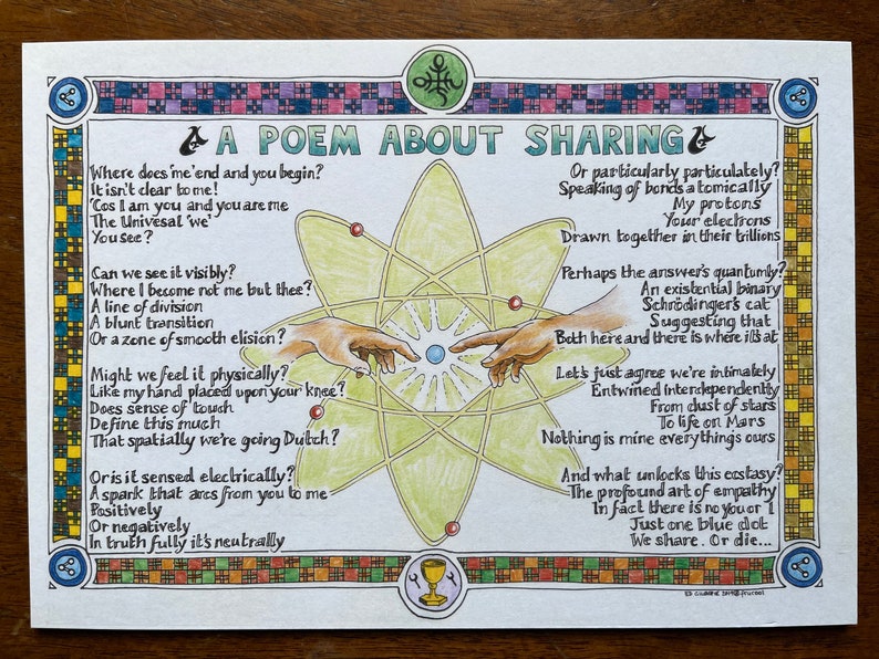 A Poem About Sharing - Illustrated Art Postcard - Etsy