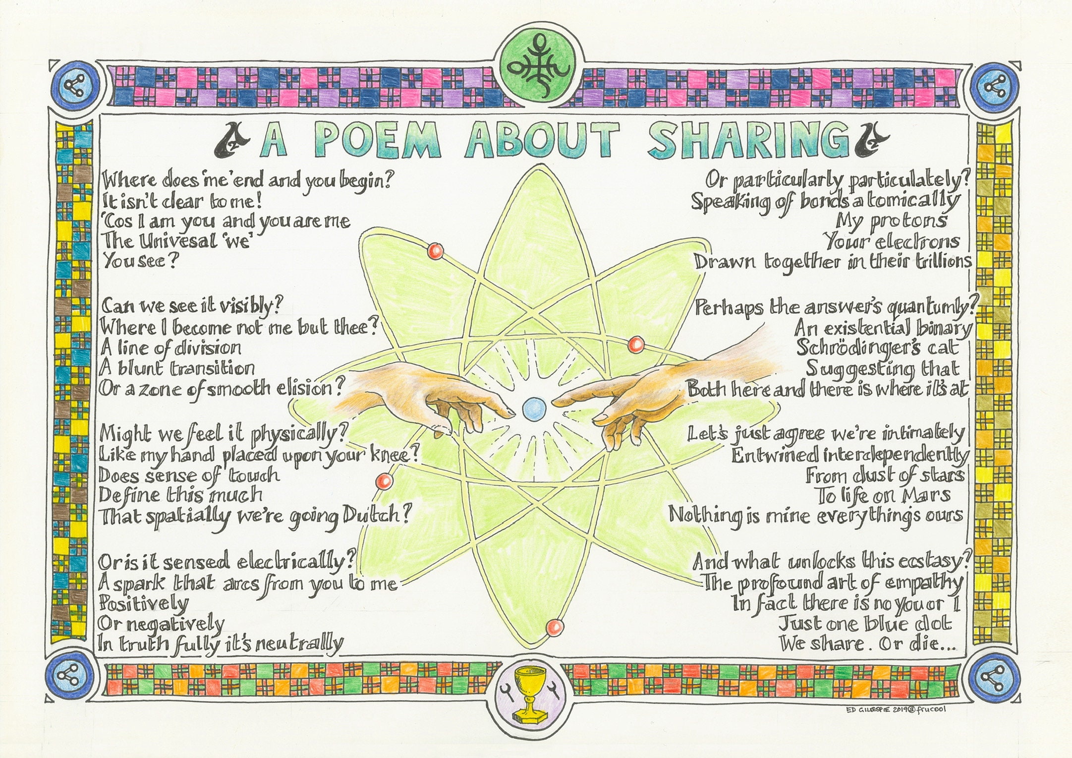 A Poem About Sharing - Illustrated Art Postcard - Etsy