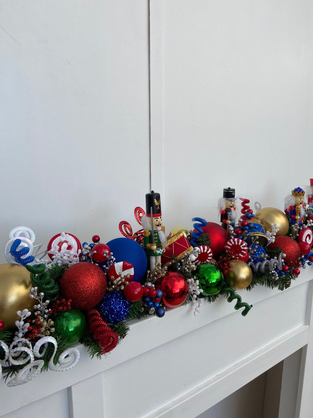 Christmas / Winter Garland for Mantle • Winter Decor for Fireplaces ...