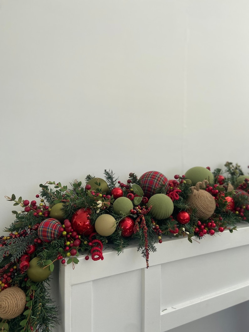 Christmas / Winter Garland for Mantel•holiday Decor •winter Decor for ...