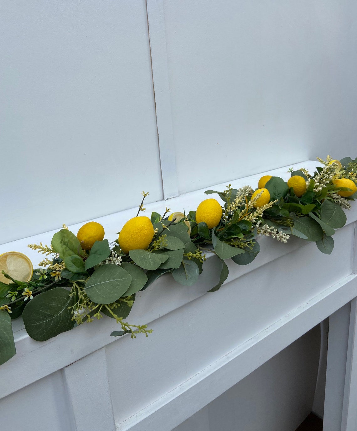 Lemon Mantel • Summer Decor for Fireplaces • Lemon Citrus Decorations ...