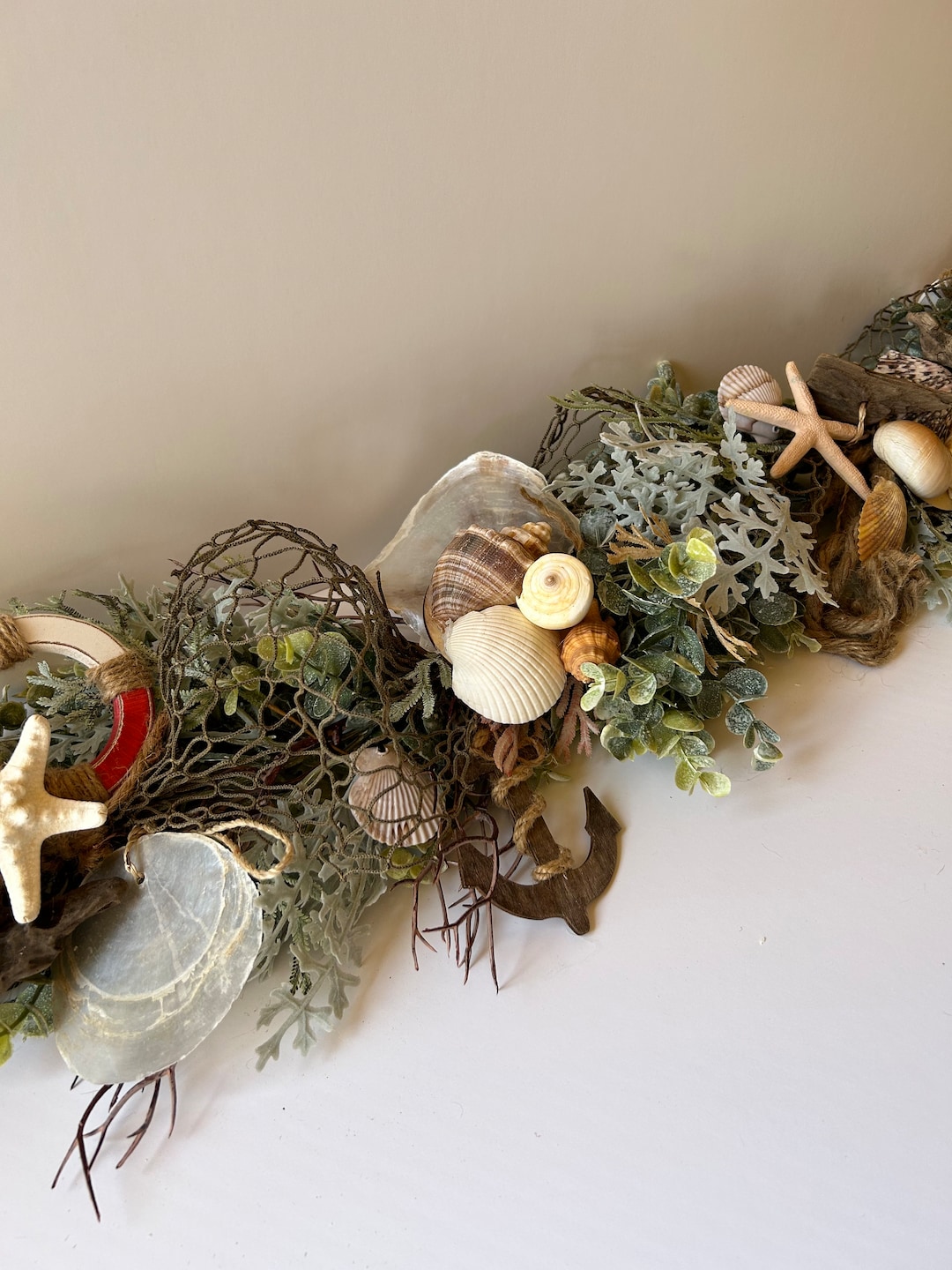 Beach Garland Summer Decor for Fireplaces Nature Green Housewarming ...