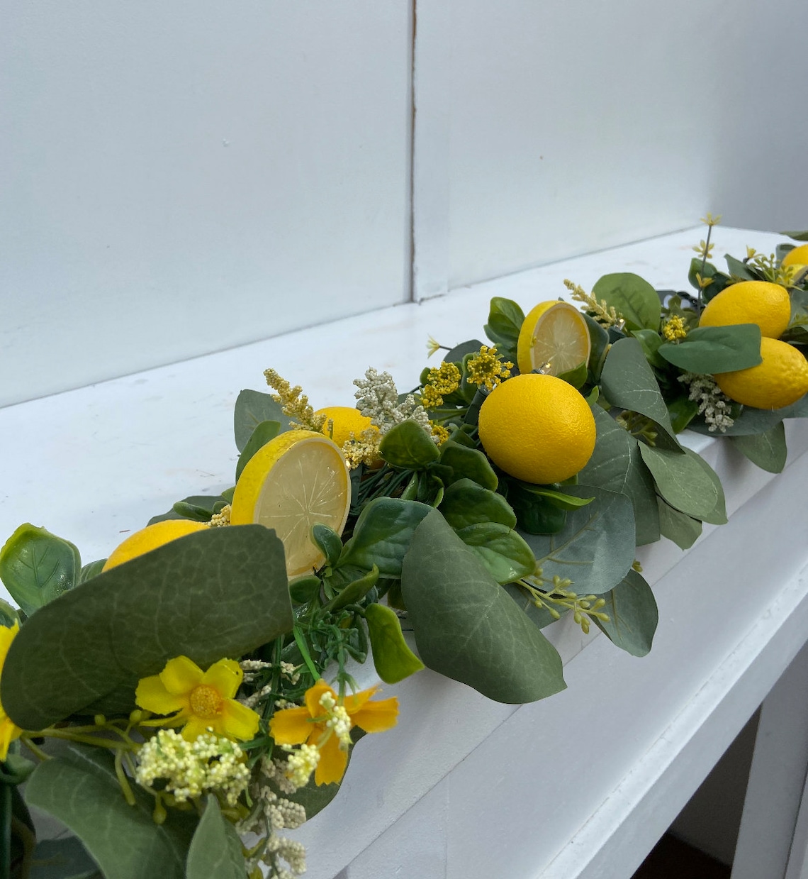 Lemon Mantel • Summer Decor for Fireplaces • Lemon Citrus Decorations ...