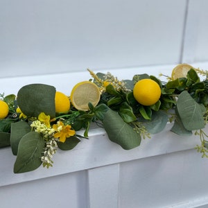 Lemon Mantel • Summer Decor for Fireplaces • Lemon Citrus Decorations ...