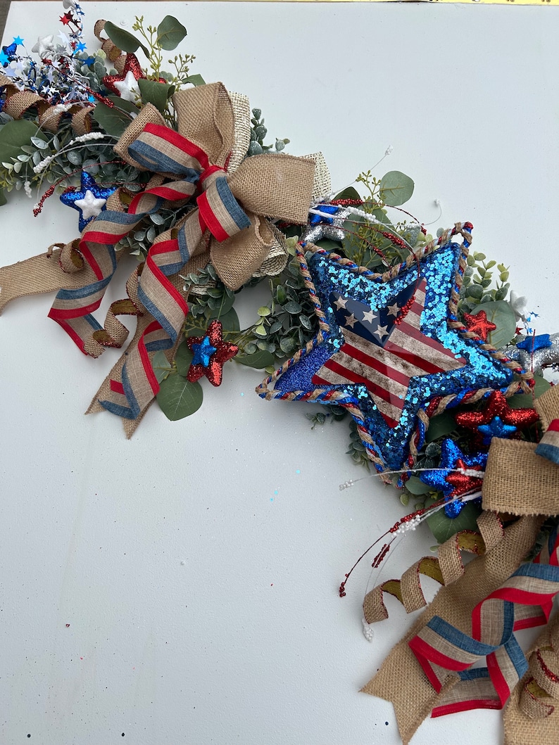July 4th Garland • Fourth of July Decor • Independence Day Decor for ...