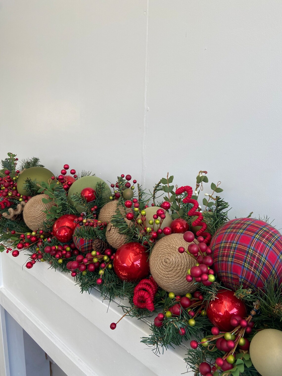 Christmas / Winter Garland for Mantel•holiday Decor •winter Decor for ...