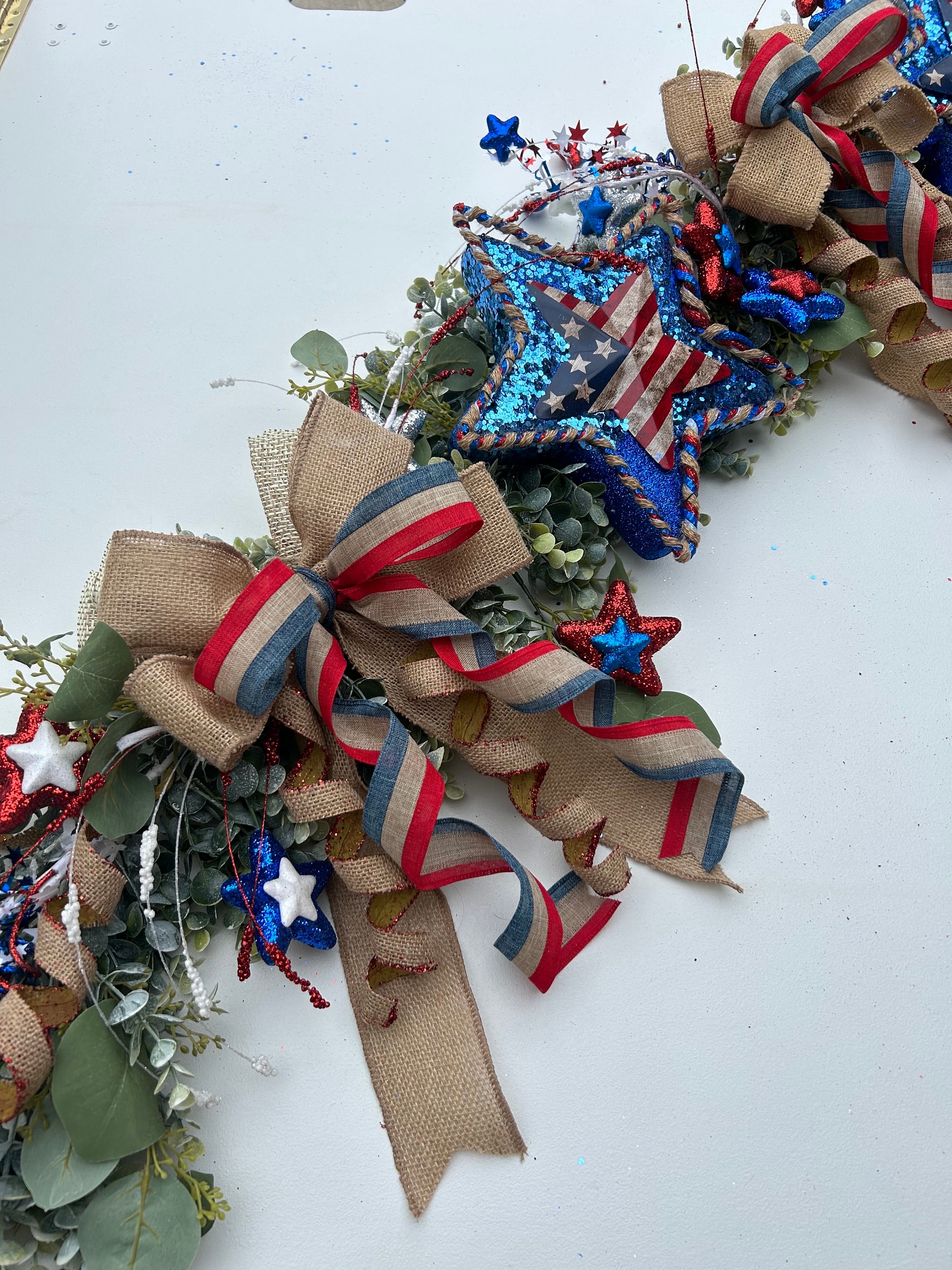 July 4th Garland • Fourth of July Decor • Independence Day Decor for ...