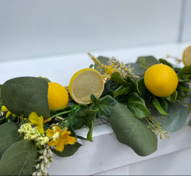 Lemon Mantel • Summer Decor for Fireplaces • Lemon Citrus Decorations ...
