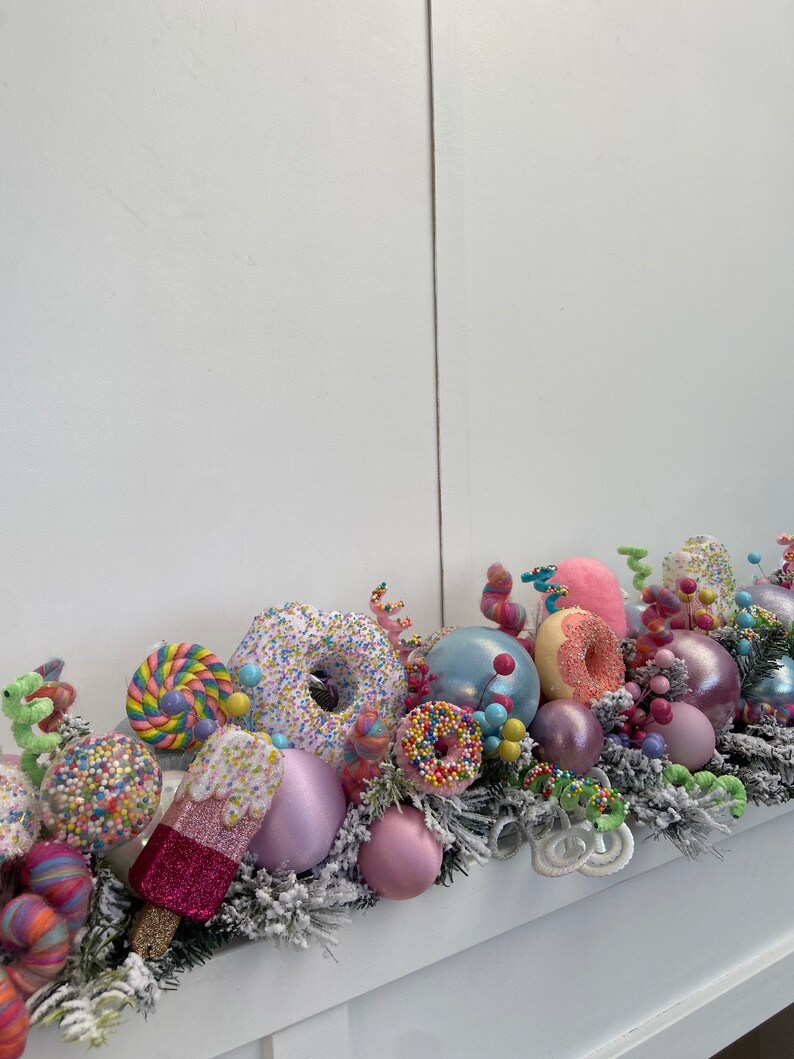Candyland Garland for Mantle • Winter Decor • Christmas Decor for ...