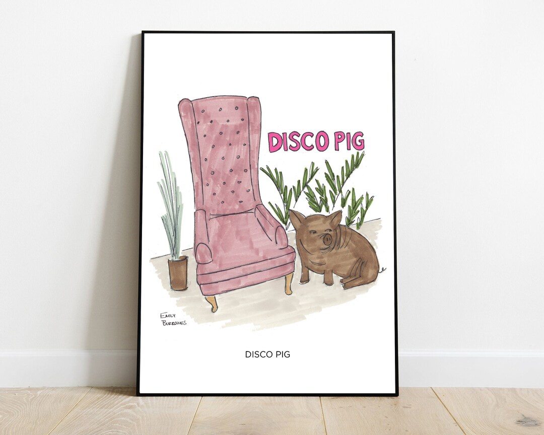 Disco Pig (denver) Print - Etsy