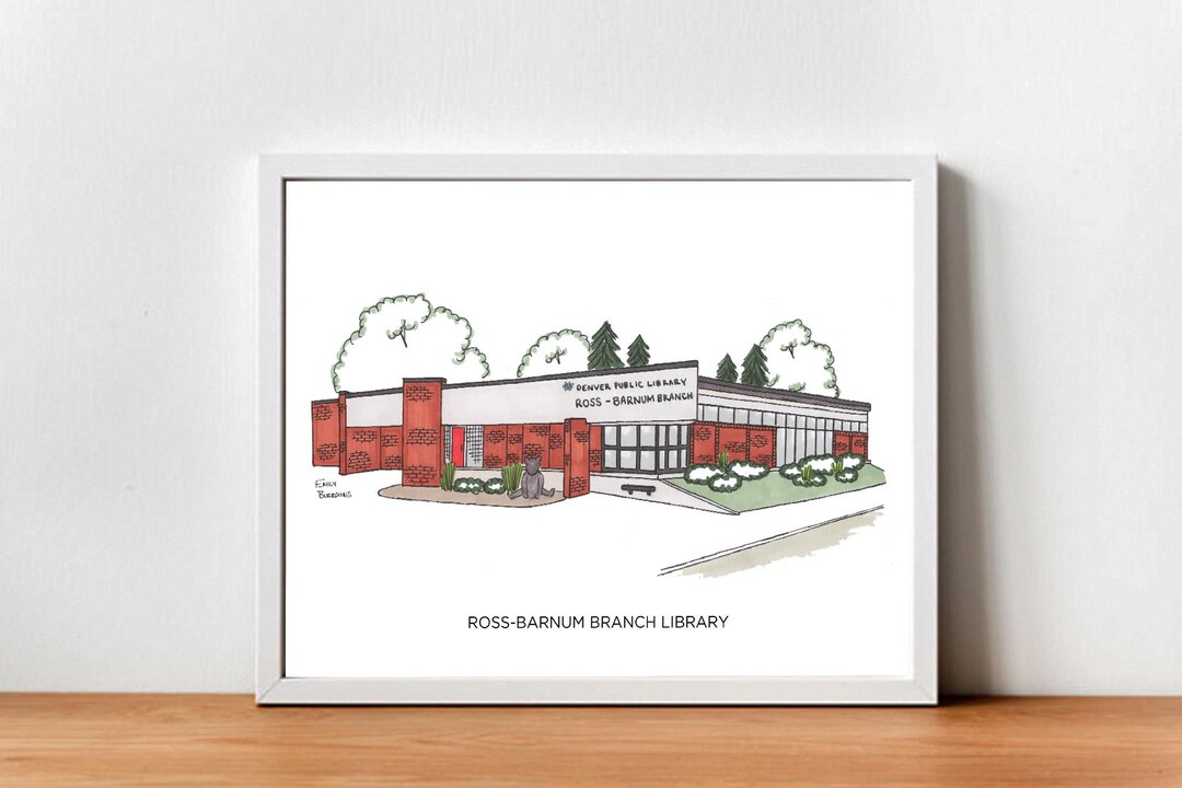 Ross-barnum Branch Library (denver Public Library) Print - Etsy