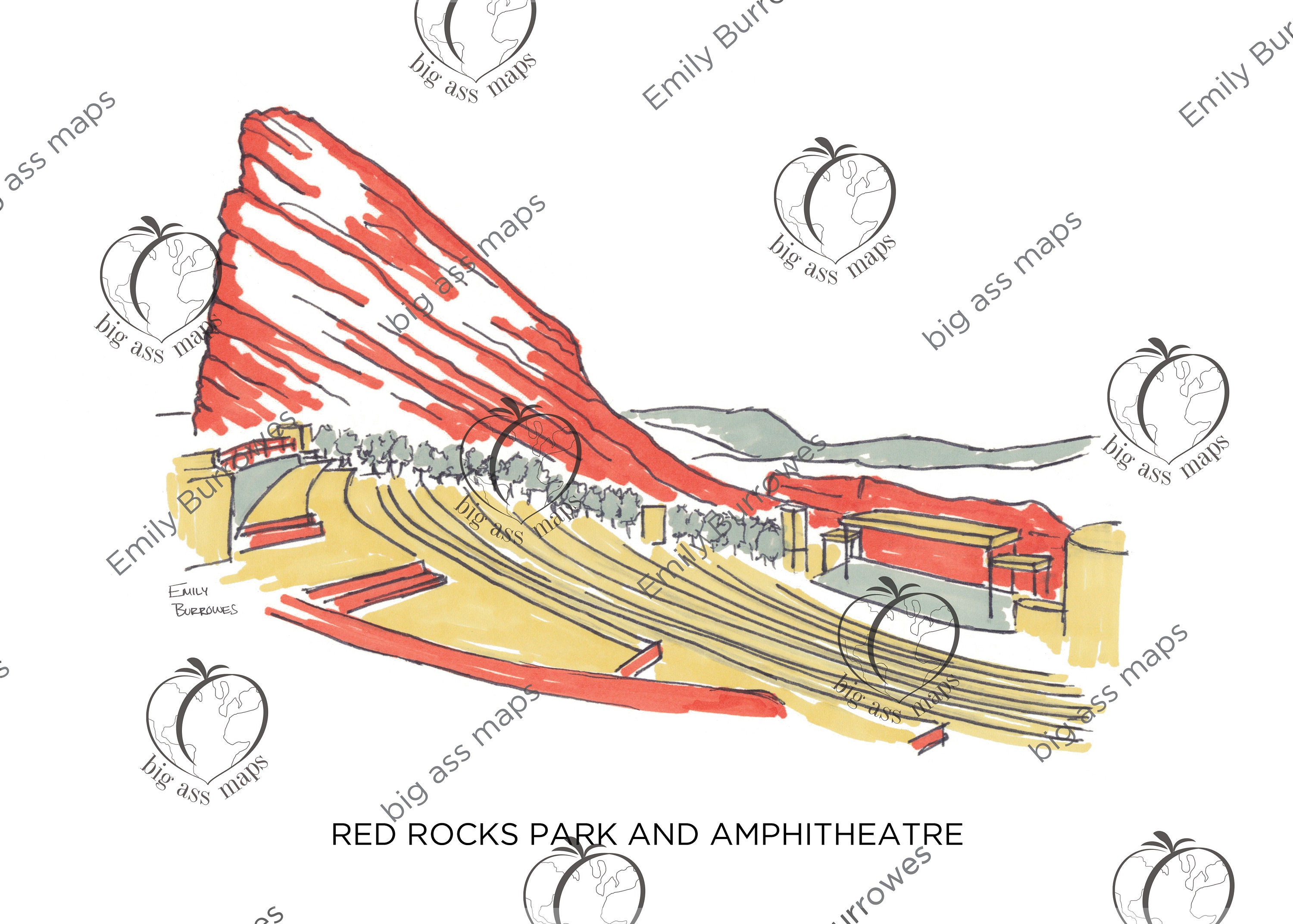 Red Rocks Park and Amphitheatre Print - Etsy