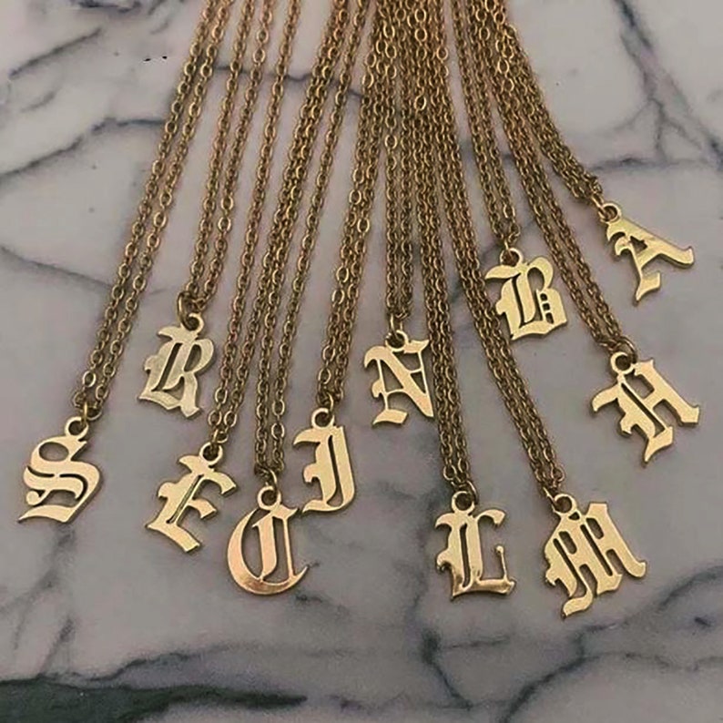 old-english-font-initial-necklace-letter-necklace-etsy