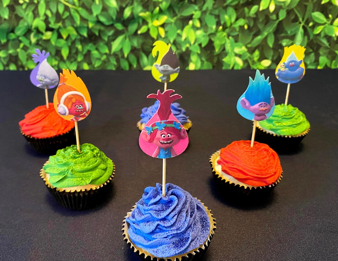 Trolls Cupcake Toppers: Poppy, Branch Birthday Party Decorations - Etsy