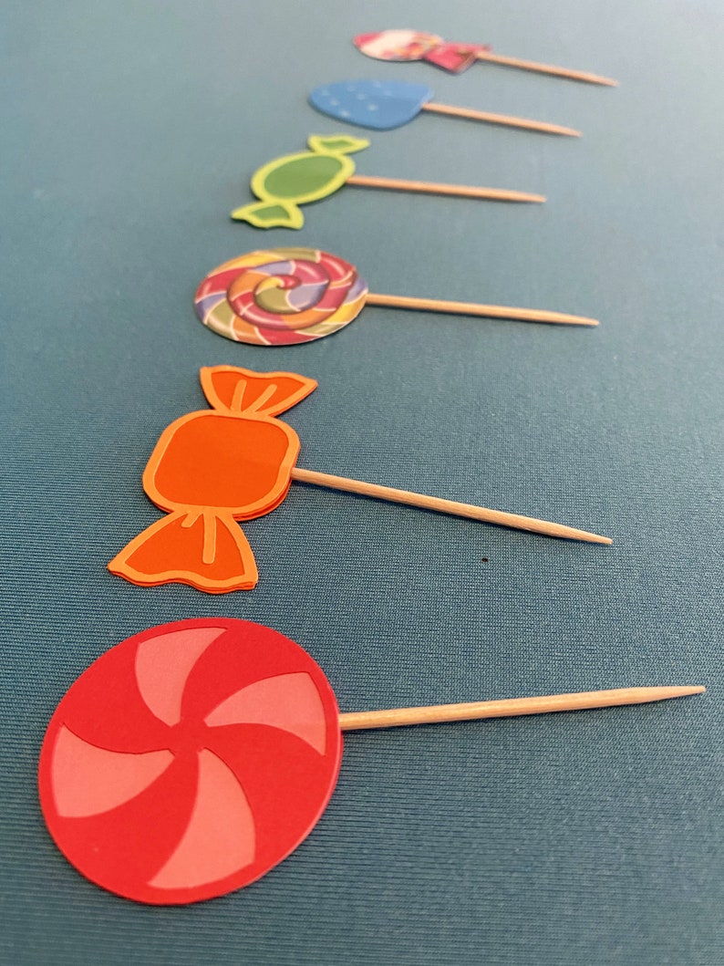 Candy Cupcake Toppers Candy Party Supplies Candy Cake - Etsy