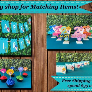 Baby Shark Food Labels, Baby Shark Place Cards, Baby Shark Tent Cards ...