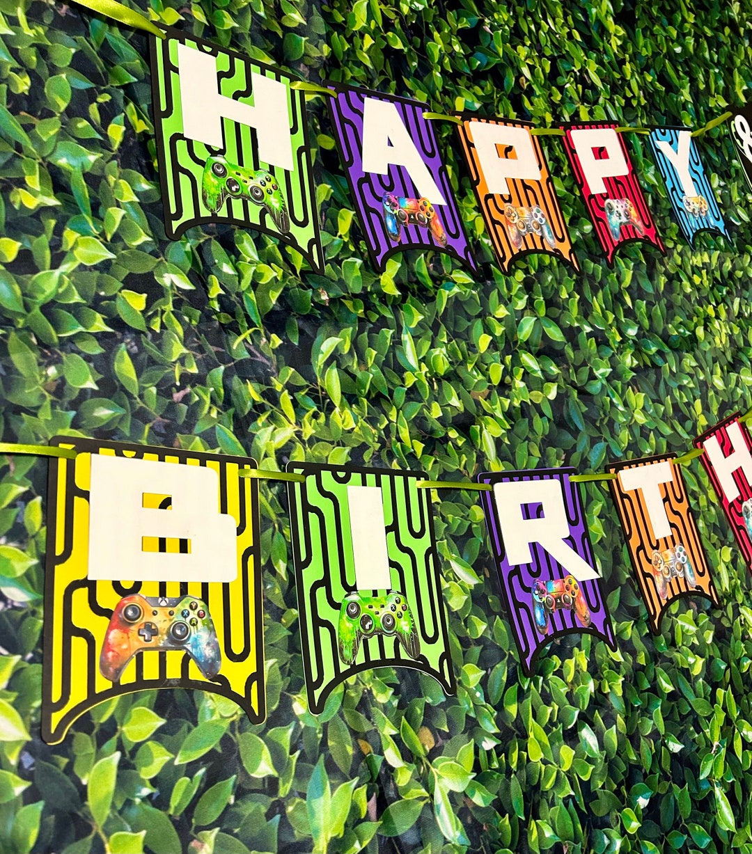 Video Game Birthday Party Banner, Gaming Birthday Banner, Video Game ...