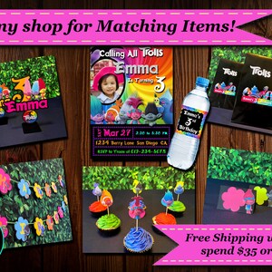 Trolls Food Labels, Trolls Place Card, Trolls Tent Card, Trolls Label ...