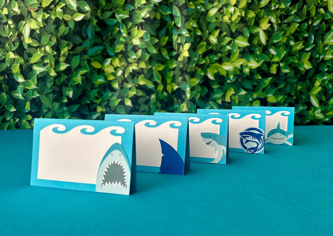 Shark Food Labels, Shark Place Cards, Shark Tent Cards, Shark Labels ...