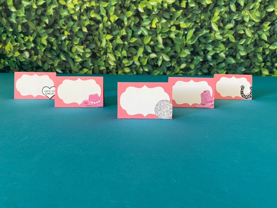 Disco Cowgirl Food Labels Disco Cowgirl Place Card Disco - Etsy