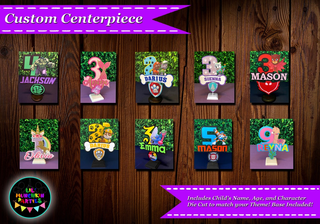 Custom Birthday Centerpiece, Custom Theme Birthday Table Decoration - Etsy