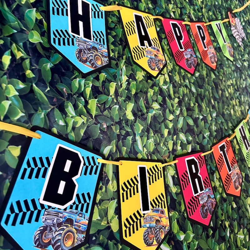 Monster Jam Party Banner - Etsy