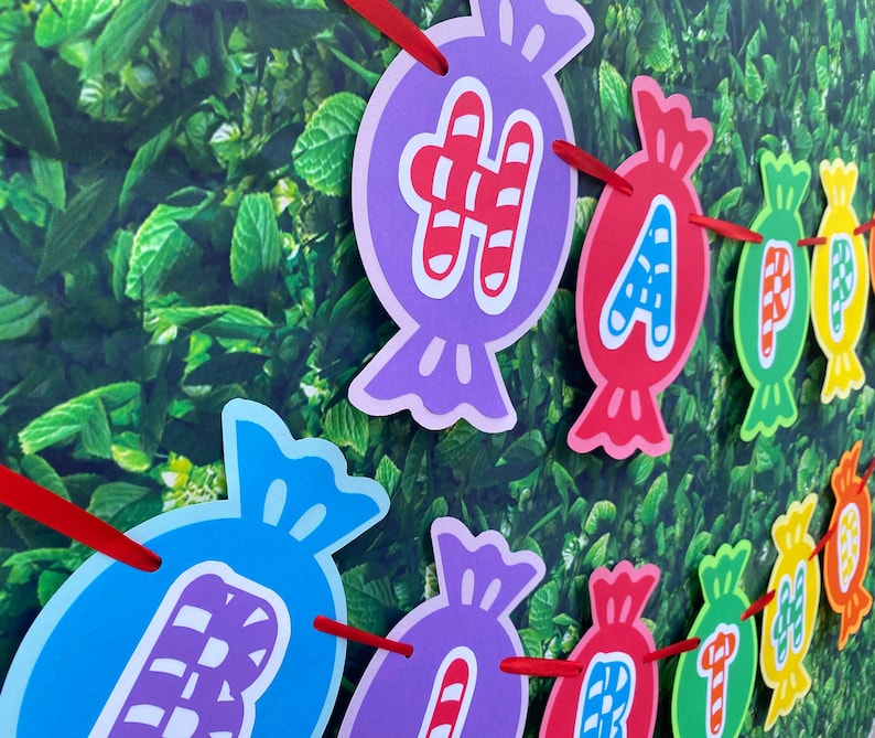 Candy Birthday Party Banner Candyland Birthday Banner Candy - Etsy