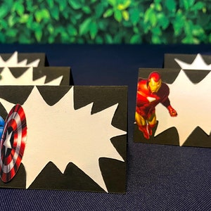 Superhero Food Labels, Superhero Place Card, Superhero Tent Card, Suoer ...