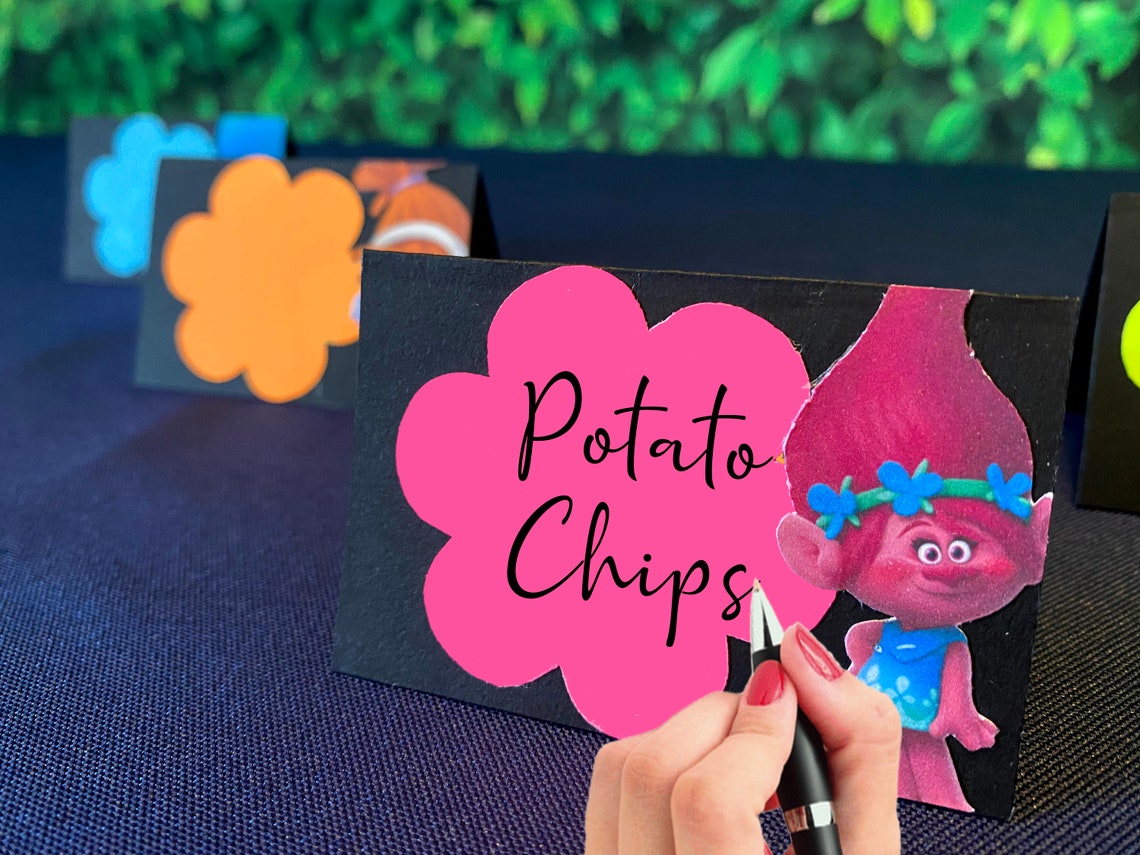 Trolls Food Labels Trolls Place Card Trolls Tent Card | Etsy