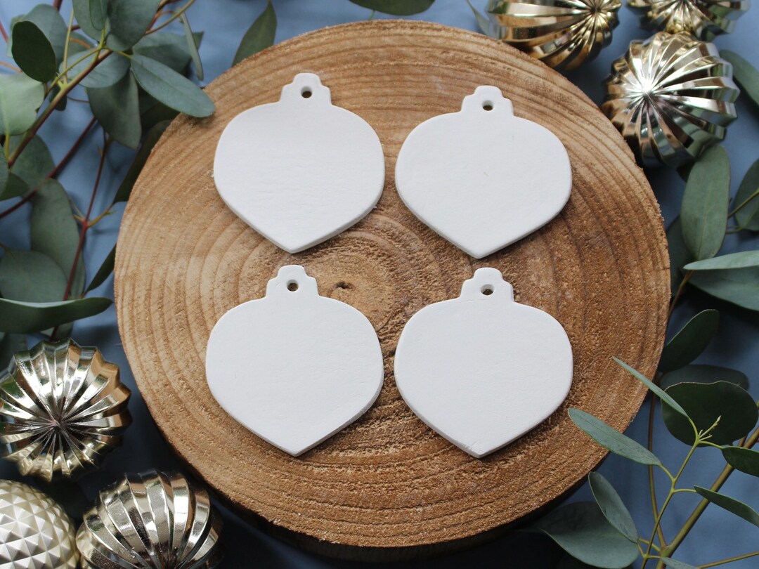 4 Pk Pointy Bauble Blank Decorations, Paint Your Own Clay Decoration ...