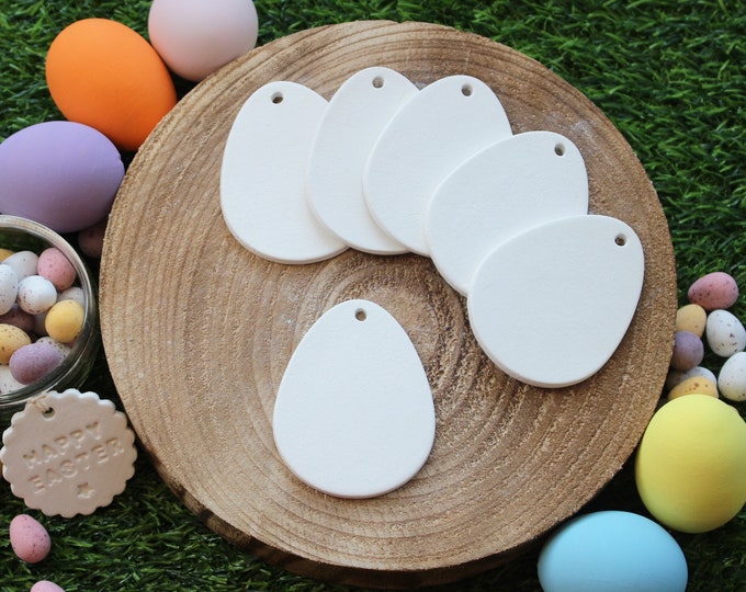 Set of 10 Clay Easter Assorted Tree Rustic White Bunny Egg Chicken ...