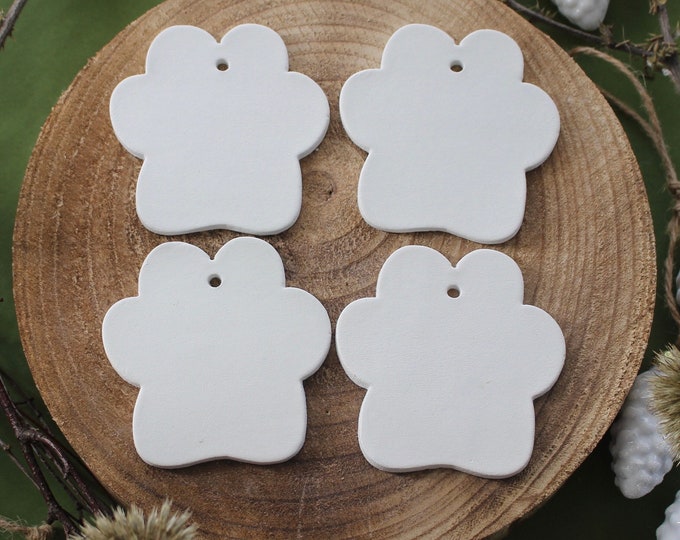 4pk Blank Paw Clay Deco - Paint Your Own Decoration - Etsy