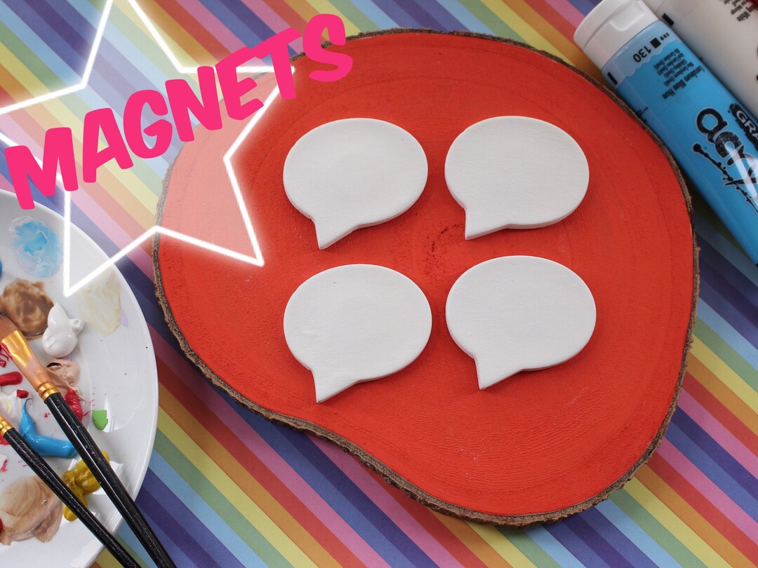 4pk Speech Bubble Magnets, Paint Your Own Fridge Magnets - Etsy