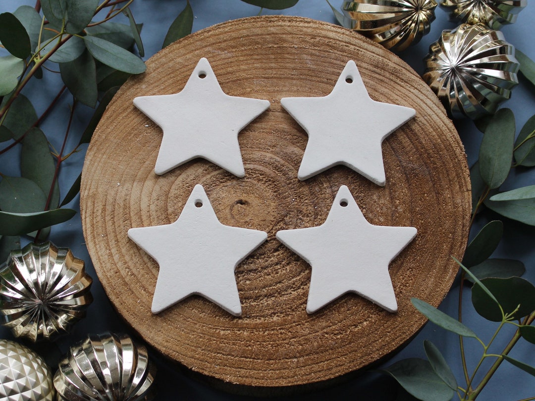 4 Pk Star Blank Decorations, Paint Your Own Clay Decoration - Etsy