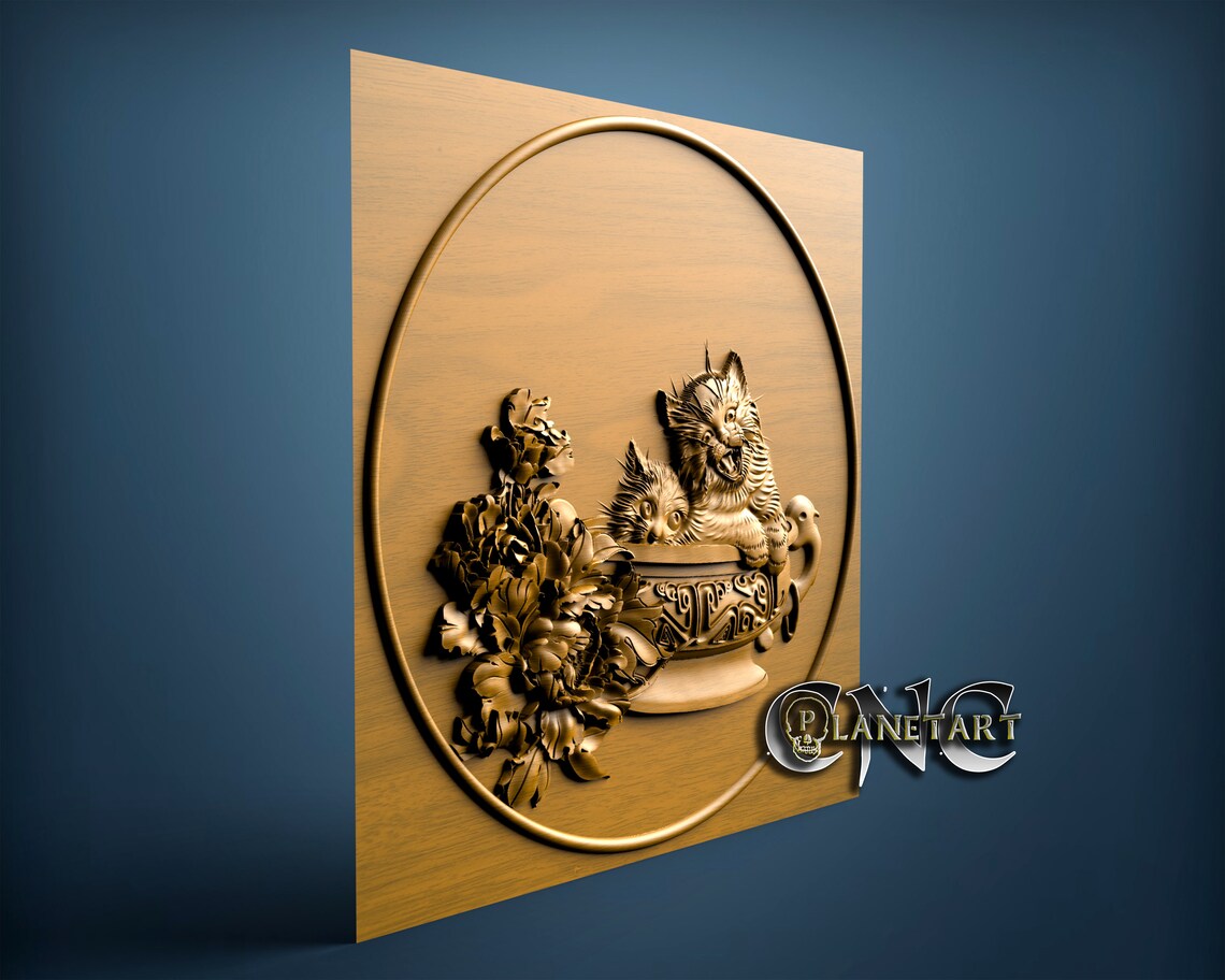 Cats 3D STL Model CNC Router Engraver Artcam Aspire CNC - Etsy