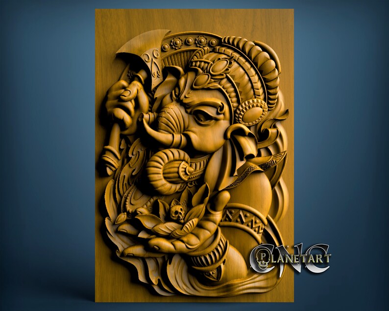 Indian Elephant God Ganesha 3D STL Model CNC Router - Etsy
