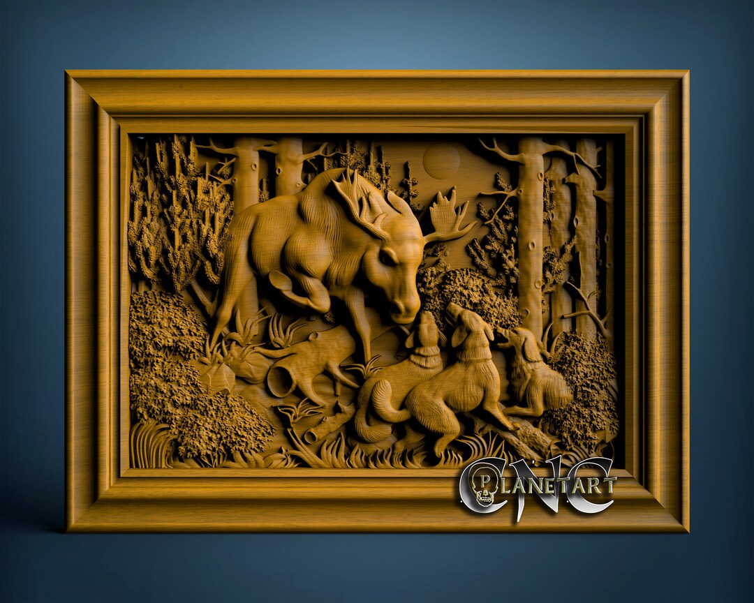 Reindeers, 3D STL Model, CNC Router Engraver, Artcam, Aspire, CNC Files ...