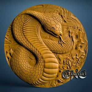 Snake, 3D STL Model, CNC Router Engraver, Artcam, Aspire, CNC Files ...