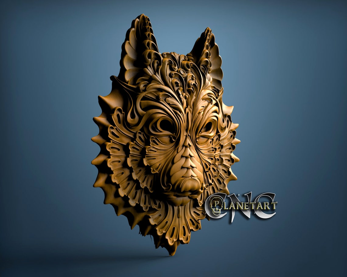 Wolf 3D STL Model CNC Router Engraver Artcam Aspire CNC - Etsy