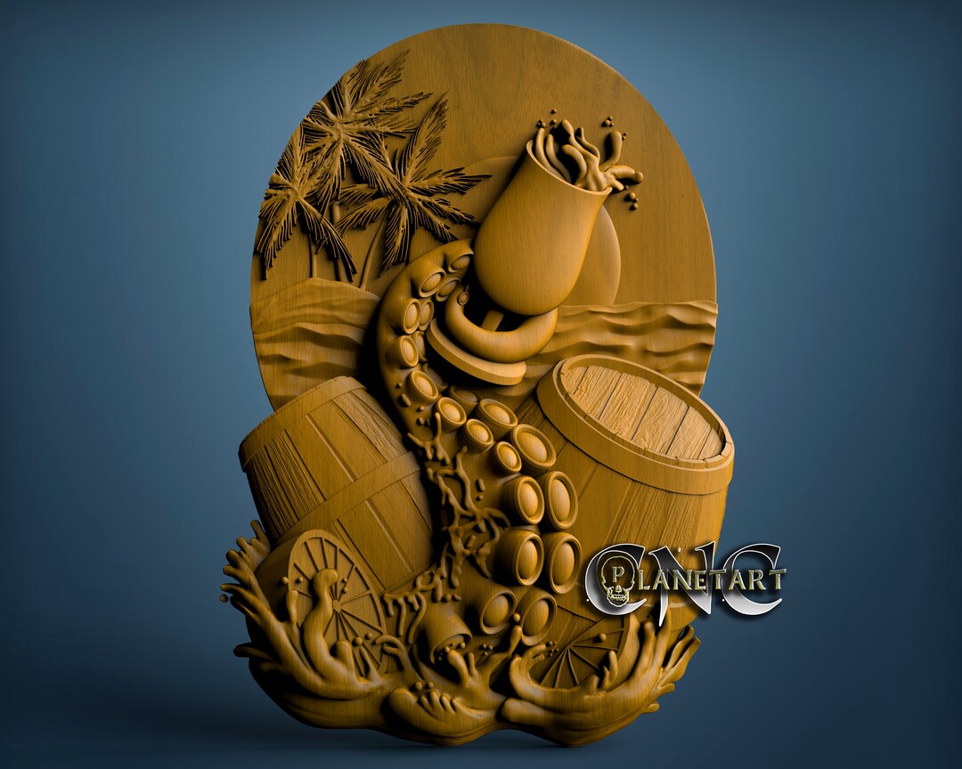 Octopus, 3D STL Model, CNC Router Engraver, Artcam, Aspire, CNC Files ...