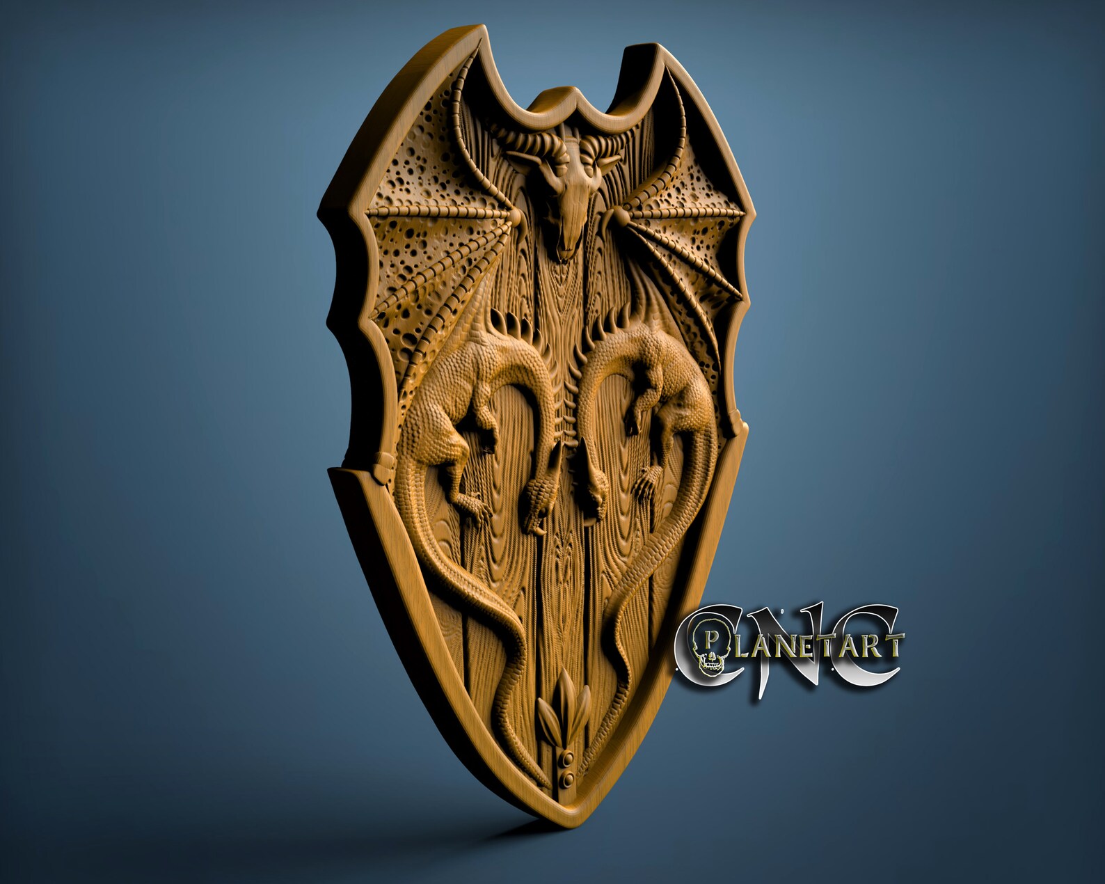 Dragon Shield 3D STL Model CNC Router Engraver Artcam - Etsy